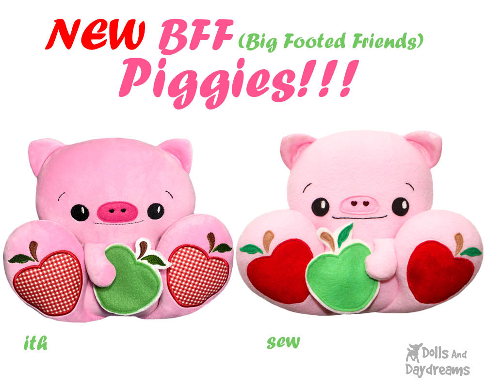 NEW BFF Pig Sewing and Machine Embroidery Pattern Out Now! | Dolls And ...