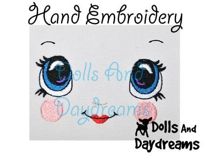 Hand Embroidery Or Painting Kawaii Girl Doll Face Pattern | Dolls And ...