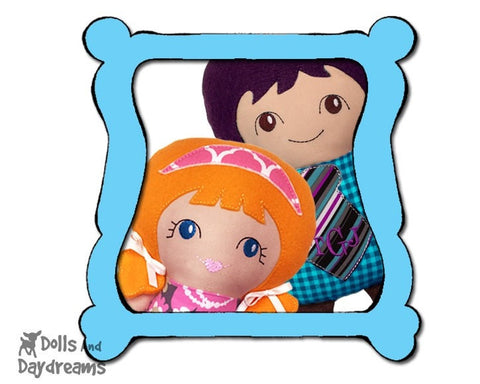 Machine Embroidery 2 Standard Girl Doll Face Patterns | Dolls And Daydreams