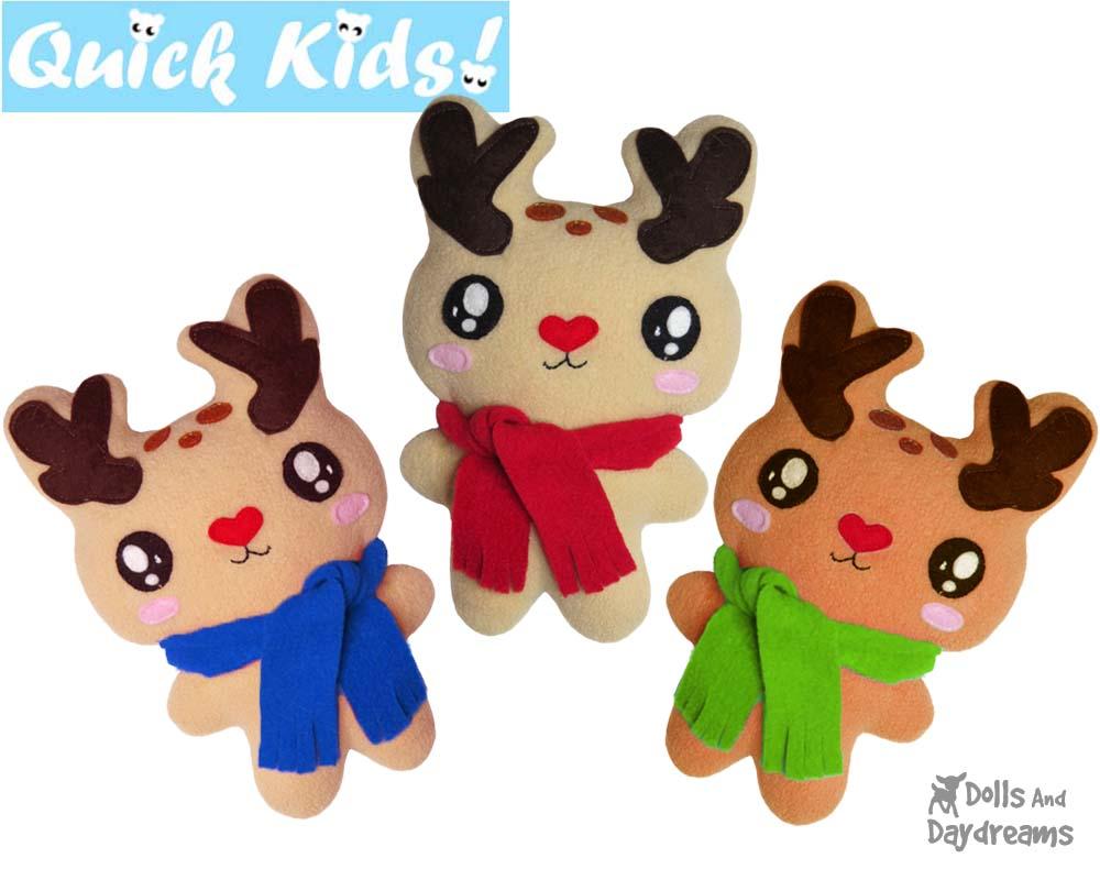 Quick Kids Reindeer Sewing Pattern | Dolls And Daydreams