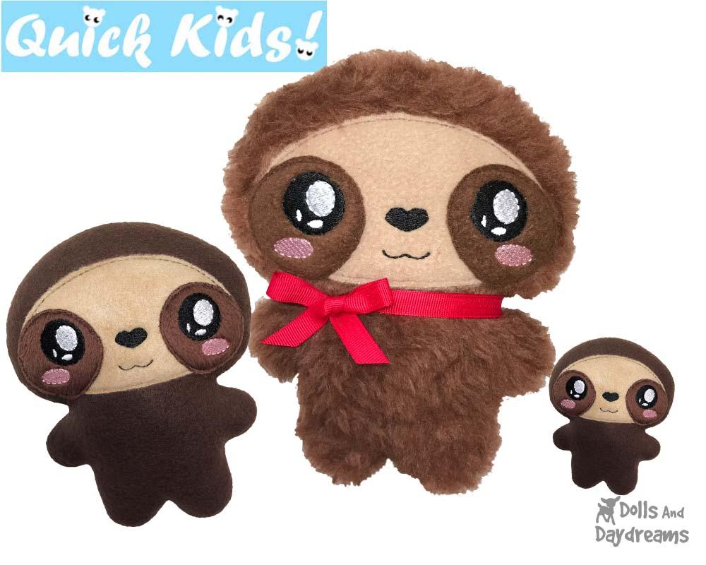 ITH Quick Kids Sloth Pattern | Dolls And Daydreams